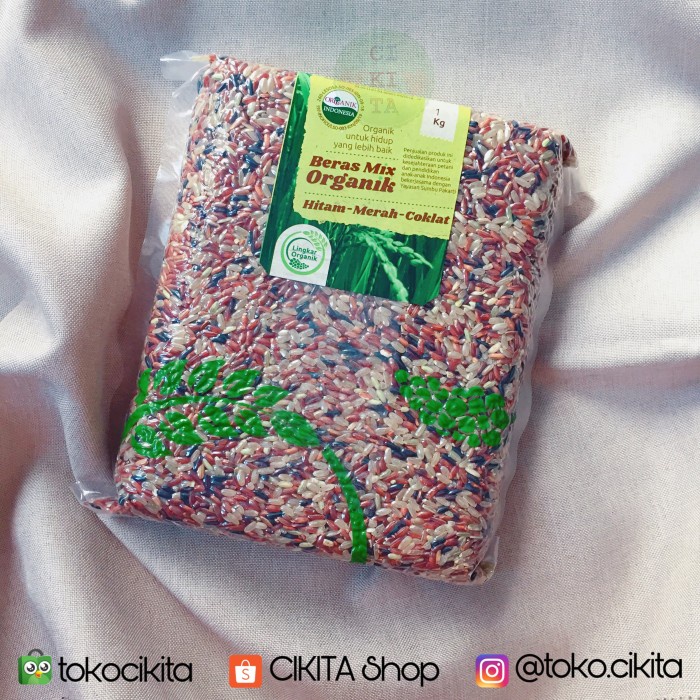 Jual Beras Mix Hitam Coklat Merah Whole Grain Lingkar Organik 1 kg ...