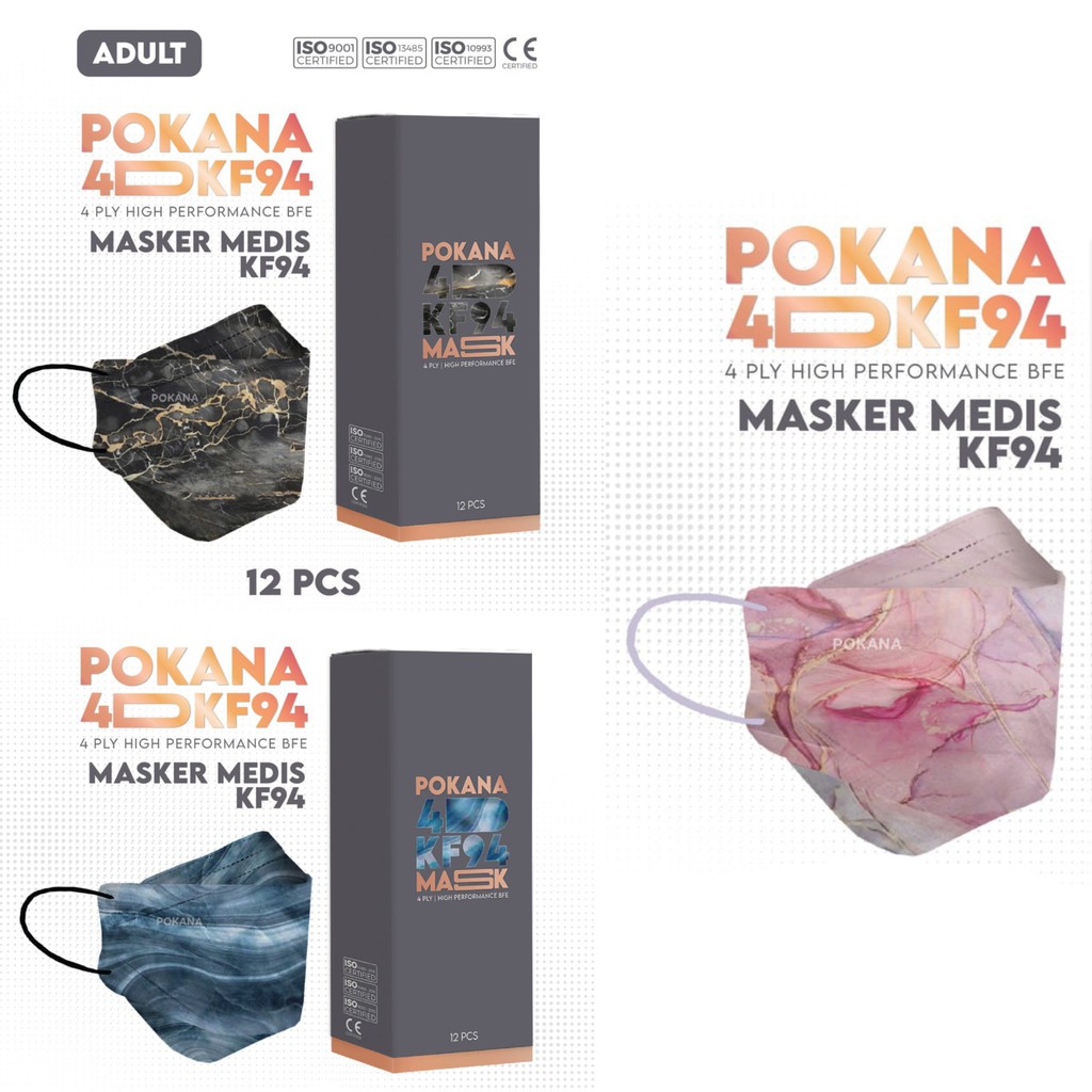 Jual POKANA 4D KF94 Earloop Medical Face Mask - Box isi 12 pcs ...