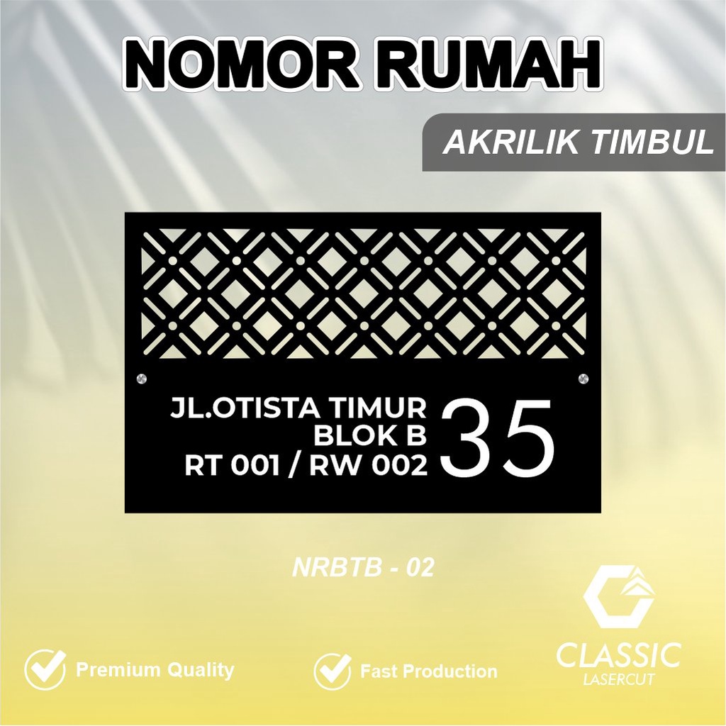 Jual Papan Nama Alamat Rumah Timbul + Bolong Custom / Papan Alamat ...