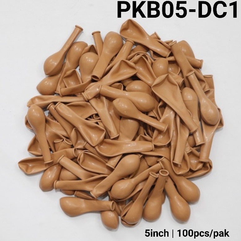 Jual PKB05-DC1 Balon latex 5 inch 1 pak 100 doff tebal coklat susu ...