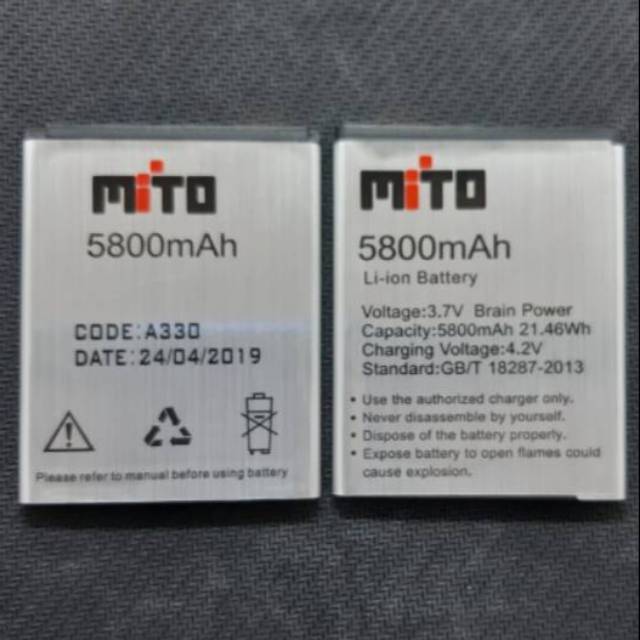 Jual Baterai batray mito BA00072 batre mito A330 | Shopee Indonesia