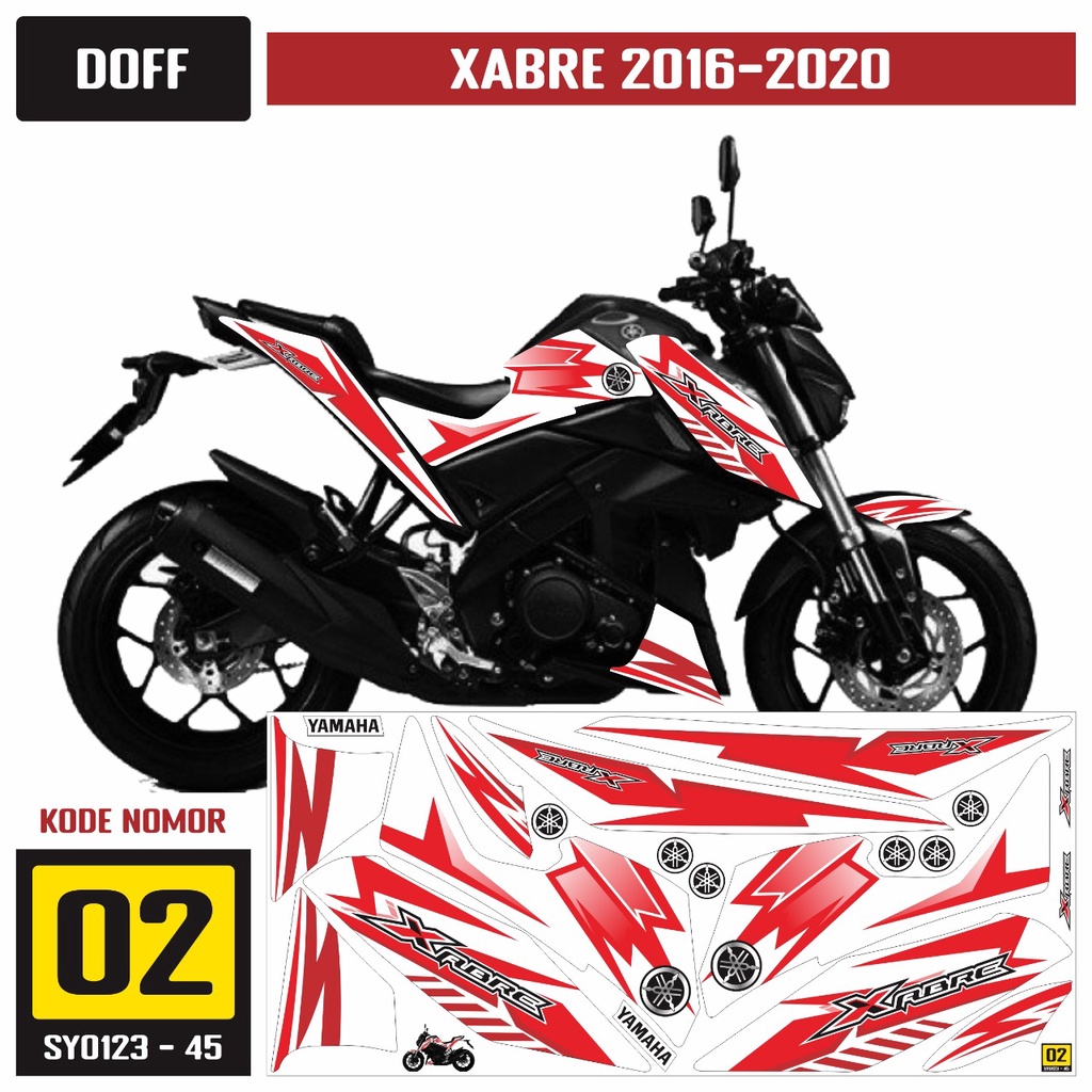 Jual Sticker Striping Decal Yamaha XABRE 2016-2020 Variasi DOFF/GLOSSY ...