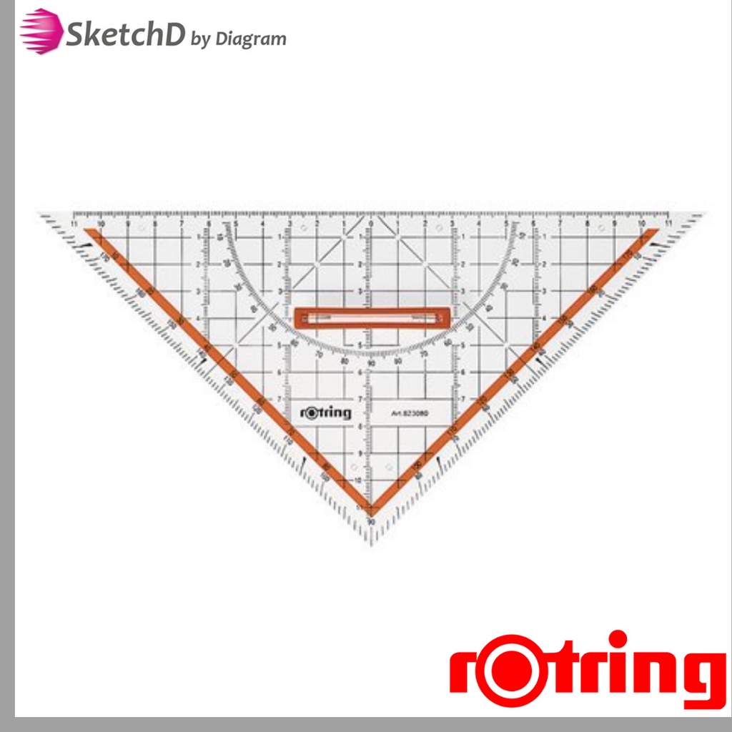 Jual Mistar - Penggaris Segitiga Pegangan Rotring Centro Triangle Ruler ...