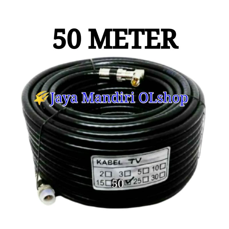 Jual KABEL ANTENA TV 50M JACK COMPRESSION - KABEL ANTENA TV 50 METER SIAP PAKAI | Shopee Indonesia