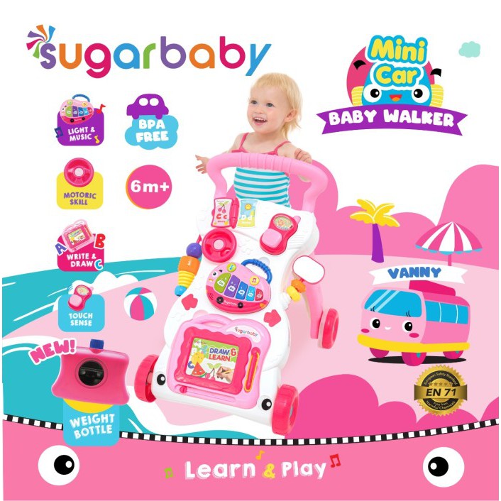 Jual Sugar Baby - Mini Car Push Walker Baby Walker (with Weight Bottle ...