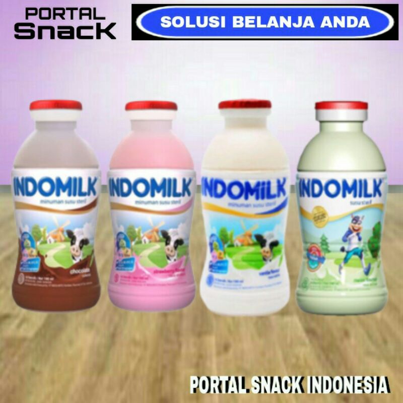 Jual INDOMILK susu UHT Botol 190 ml all varian | Shopee Indonesia