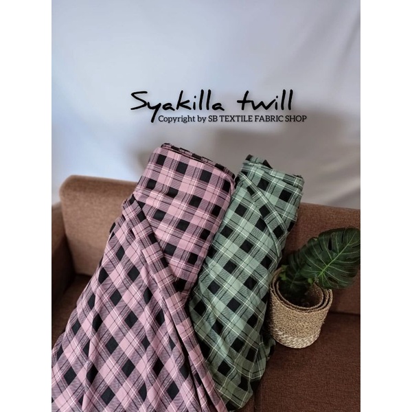 Jual Kain Syakilla Twill Kotak Per 50cm | Shopee Indonesia