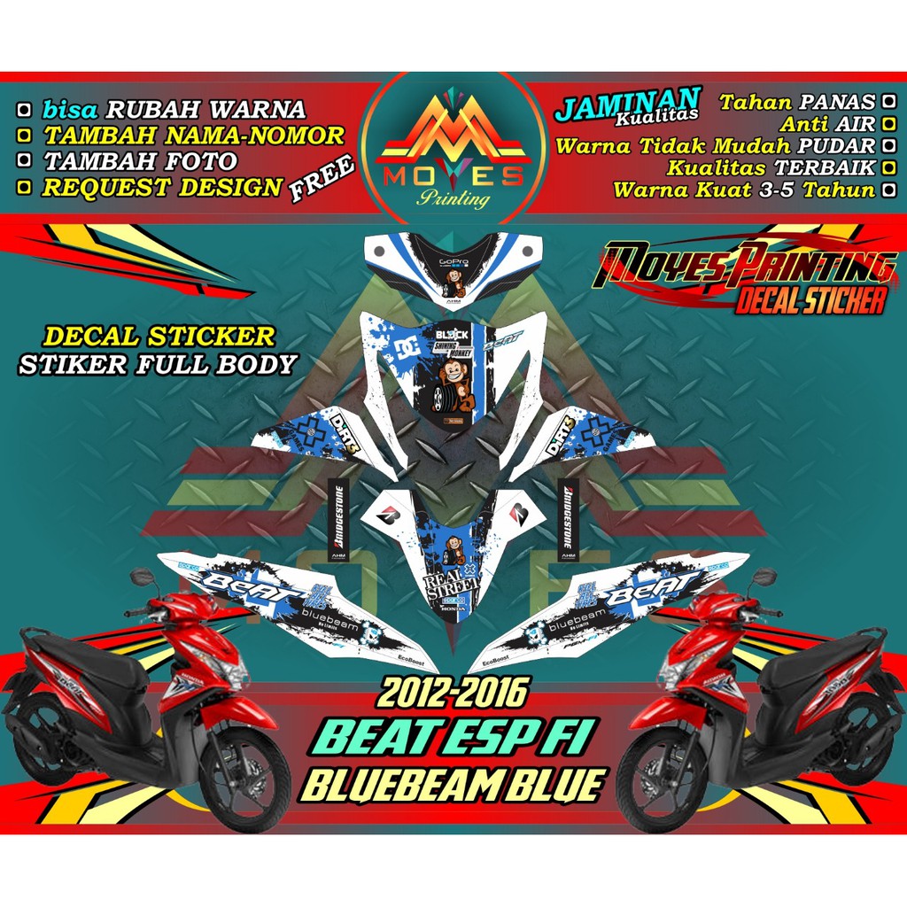 Jual stiker beat esp fi fullbody bluebeam-decal beat esp fi fullbody ...