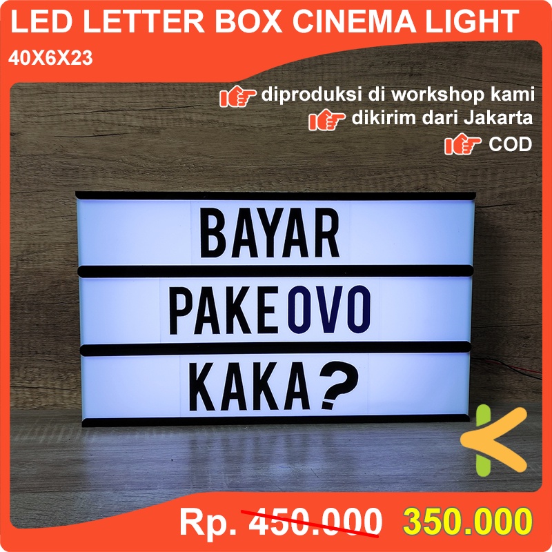 Jual LED Letter Light Box / Cinema Light Box / Lampu Kamar tidur ...