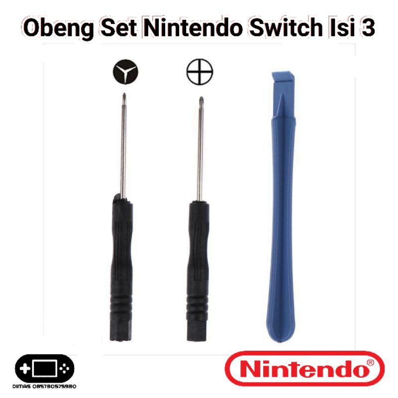 Jual Obeng Set Nintendo Switch Isi 3 y wii triwing plus toolkit joy con ...