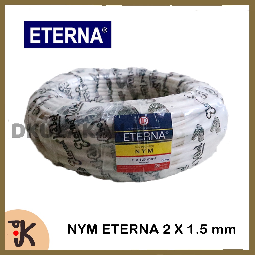 Jual KABEL KAWAT TEMBAGA ISI 2 ETERNA NYM 2 x 1,5 QSMM KABEL LISTRIK 50 METER | Shopee Indonesia