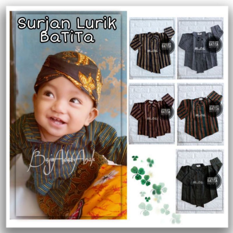 Jual Baju Surjan Lurik Anak Batita 1-3th Lurik Adat Jawa Yogyakarta ...