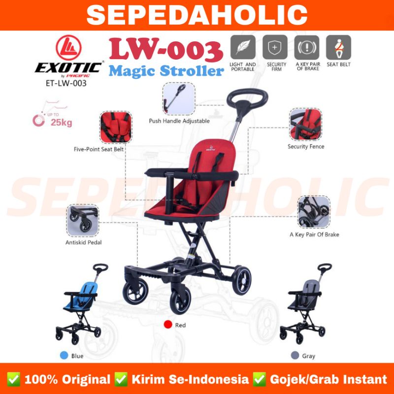 Jual Magic Stroller EXOTIC ET LW 003 Baby Micro Trike Stir Dorong Rem Roda | Shopee Indonesia