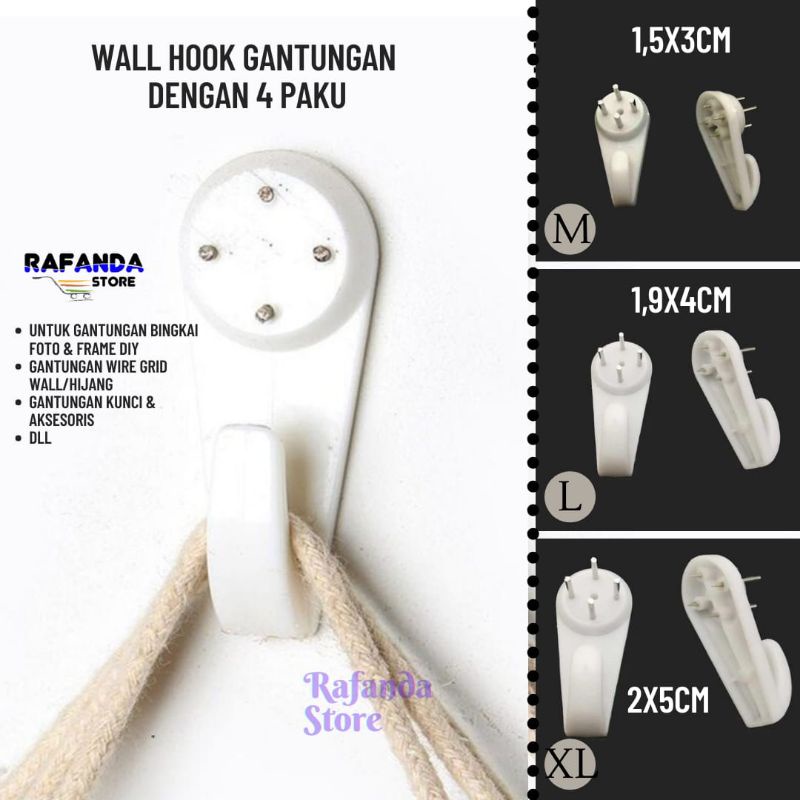 Jual Wall hook kaitan paku bingkai gantungan ram besi wire grid wall ...