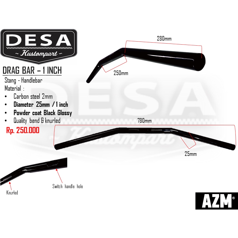 Jual Stang Custom Stang Motor Stang Harley Stang HD Stang 1 inch ...