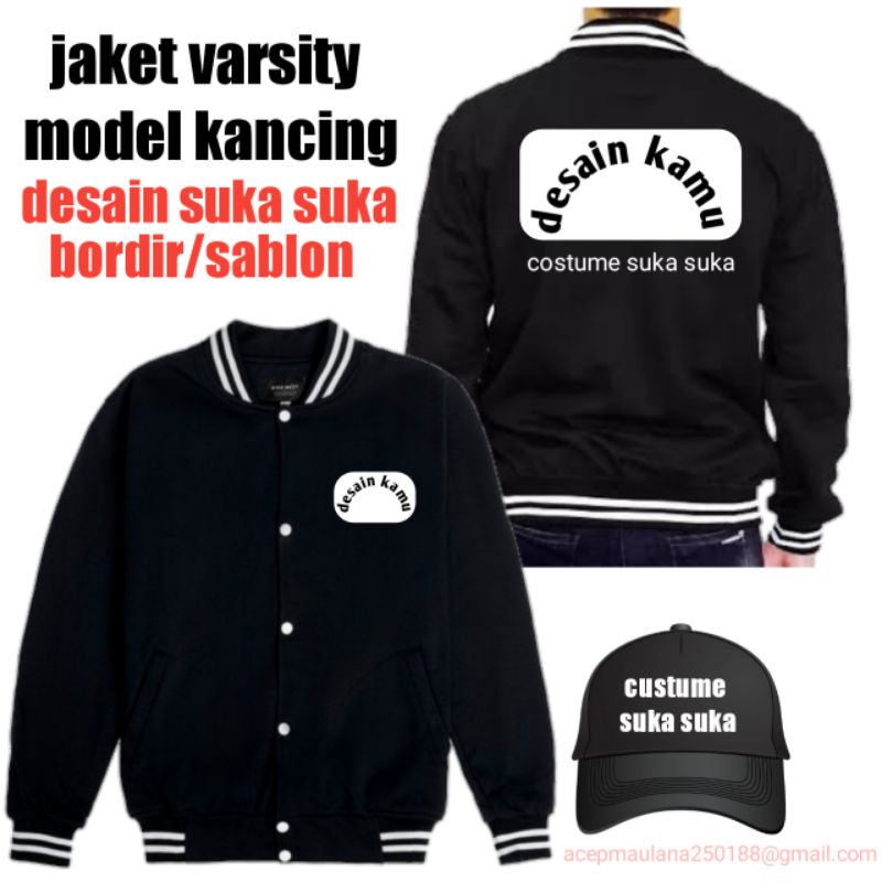 Jual jaket baseball varsity desain suka suka ( costume ) sablon atau ...