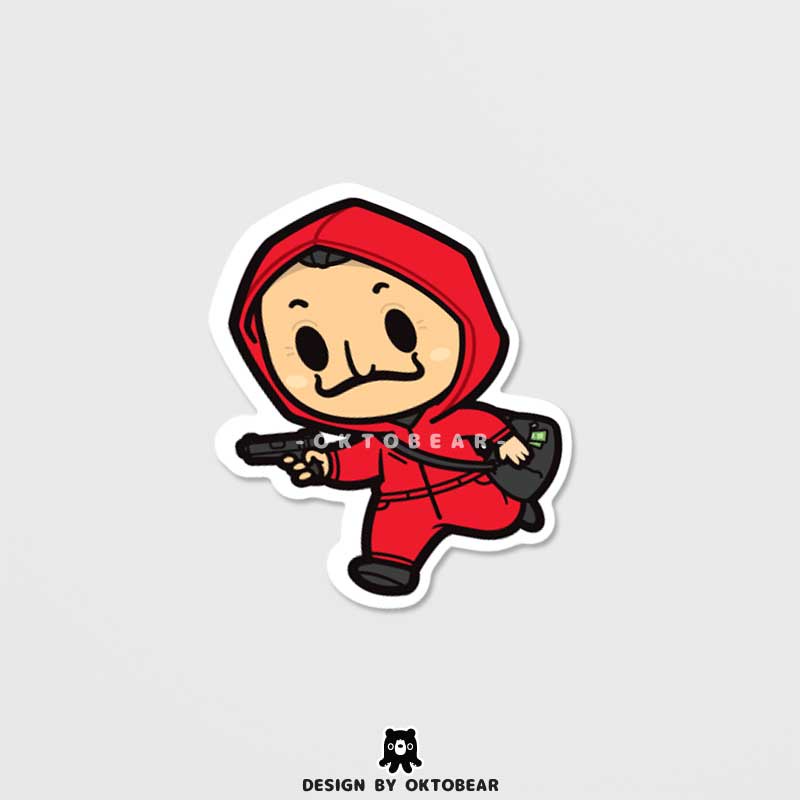 Jual Sticker Vinyl Chibi Dali Money Heist | Shopee Indonesia