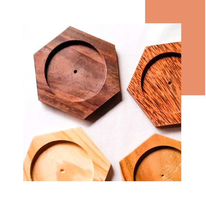 Jual Coaster segi 6 kayu jati, kayu sonokeling, kayu kelapa dan kayu ...