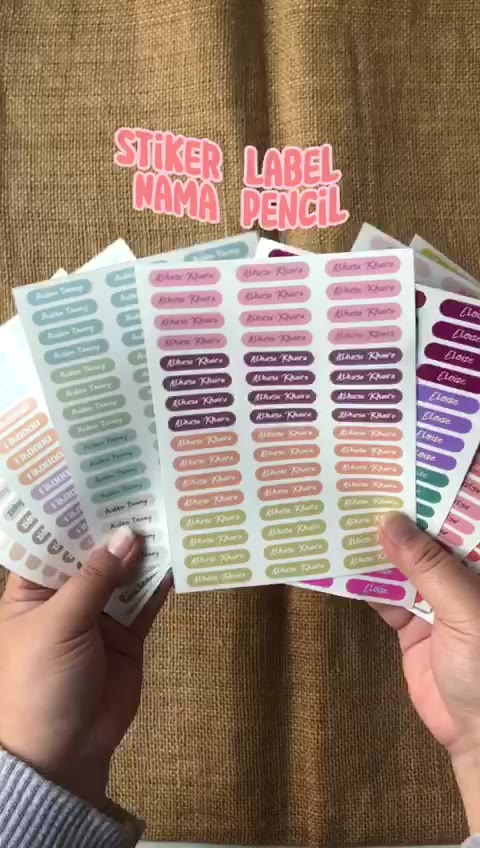Jual Stiker / Sticker Label Nama Custom Label Nama Anak Waterproof ...