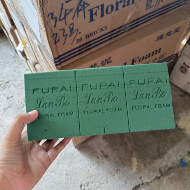 Jual 1 dus wet floral foam bunga spons alas dasar Basah wet kering ...