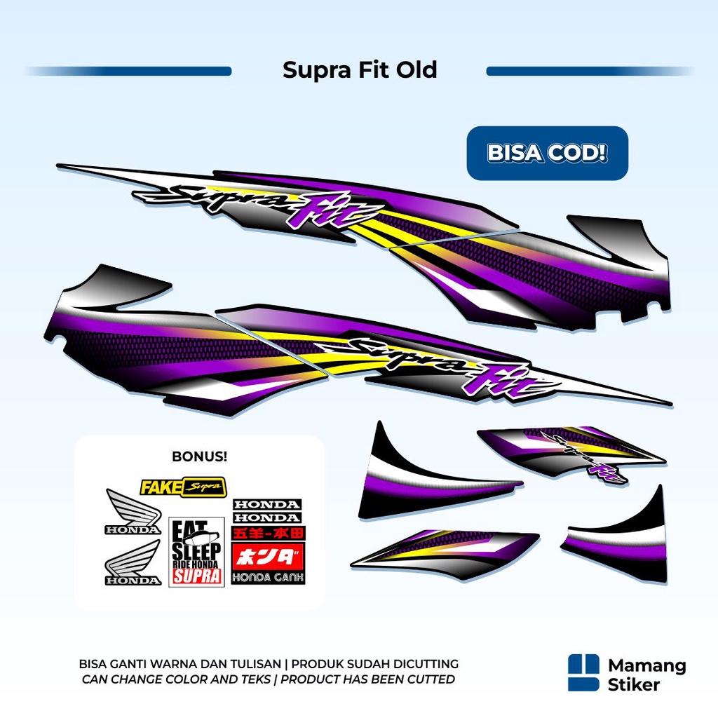 Jual Striping Supra Fit Lama Variasi (3) Racing Merah Ungu Biru Hijau ...
