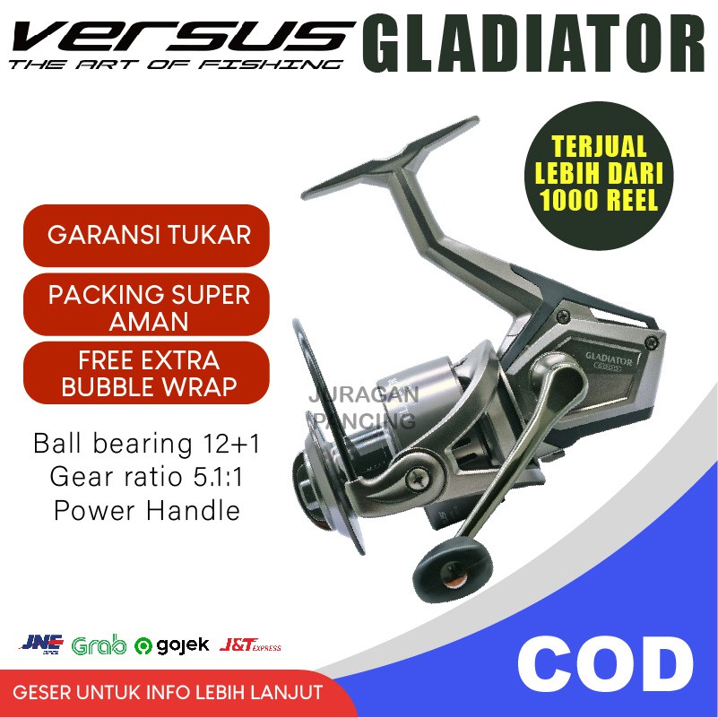 Jual REEL KATROL PANCING VERSUS GLADIATOR 1000 - 6000|COCOK KOLAM KUAT 5-16KG POWER HANDLE|SPOOL ...