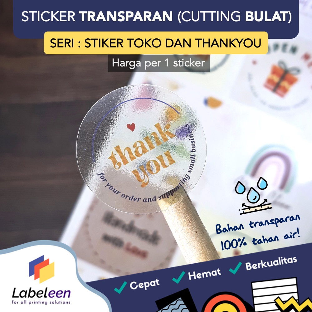 Jual CETAK STIKER WATERPROOF TRANSPARAN BULAT CUSTOM *ANTI AIR* MURAH ...