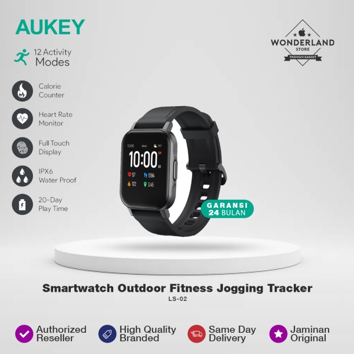 Jual Aukey Smartwatch Jam Tangan Outdoor Fitness Jogging Tracker LS-02 ...