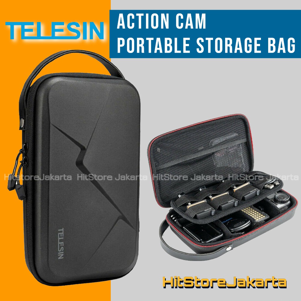 Jual Tas Action Cam Telesin Portable Waterproof Bag for Gopro Yi Insta ...