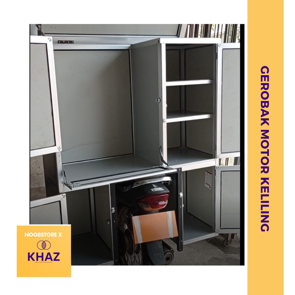 Jual Gerobak Motor Keliling bahan Full Alumunium / Etalase Gerobak ...