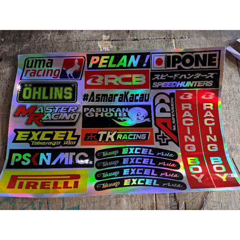 Jual Stiker Racing Pack Kata Kata Racing Merk RCB isi 20 Pcs | Shopee ...