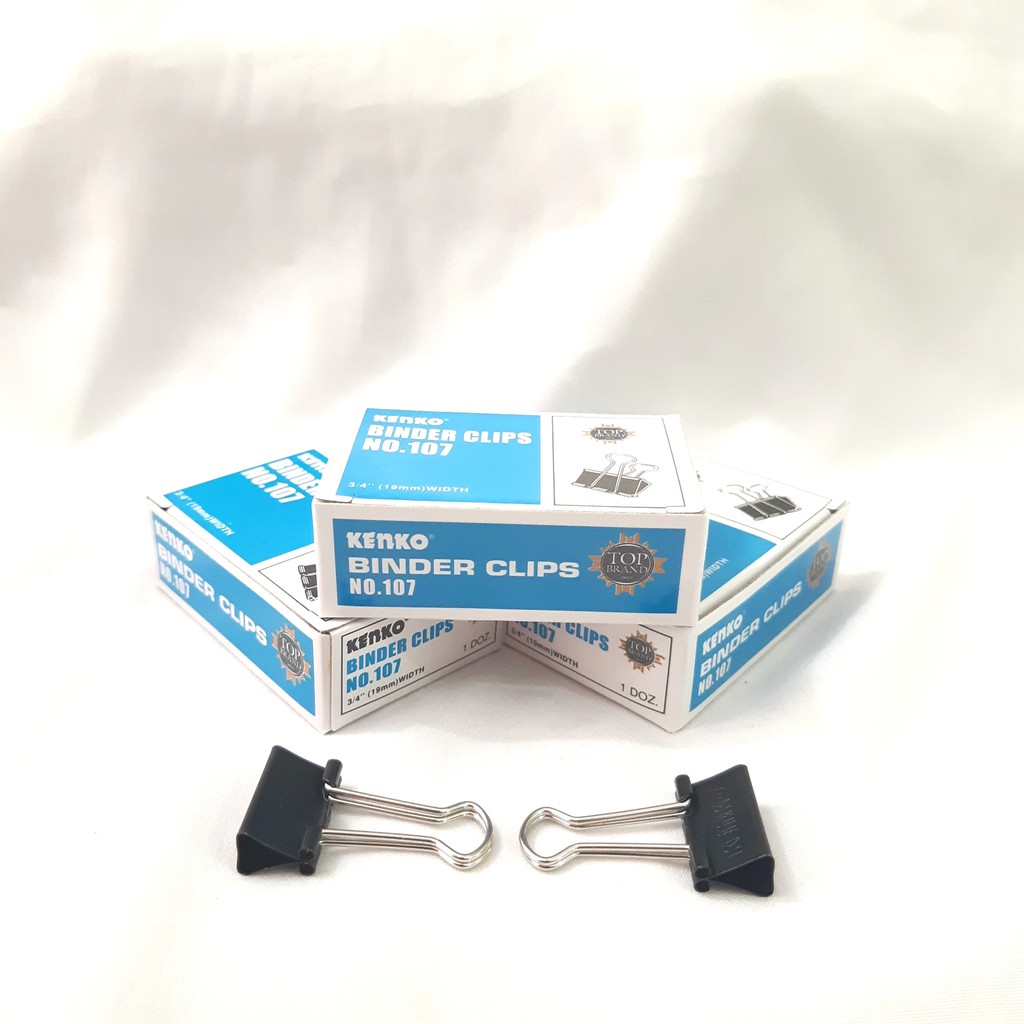 Jual (ISI 12)Penjepit Kertas Binder Clip/Clips No. 107 Kenko Width ...