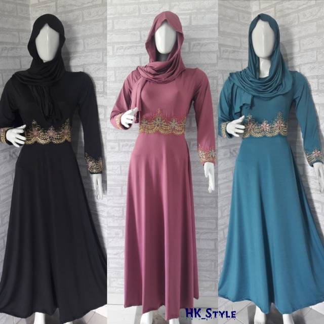 Jual SALE - Maxi Gamis Shahana + phasmina (3warna) | Shopee Indonesia