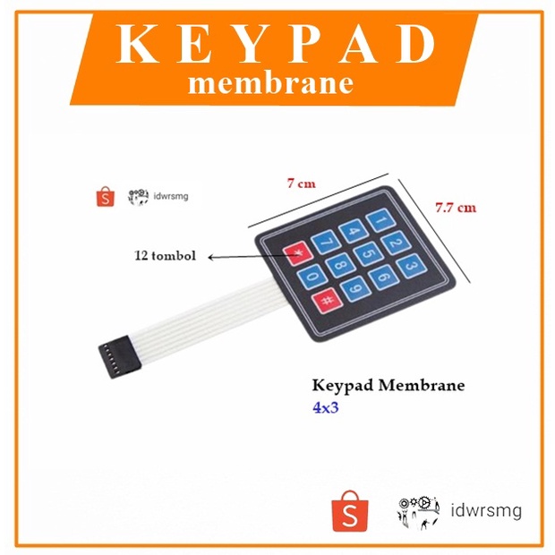 Jual Keypad 4x3 Matrix Array 12 Key Membrane Membran Switch Keypad 12