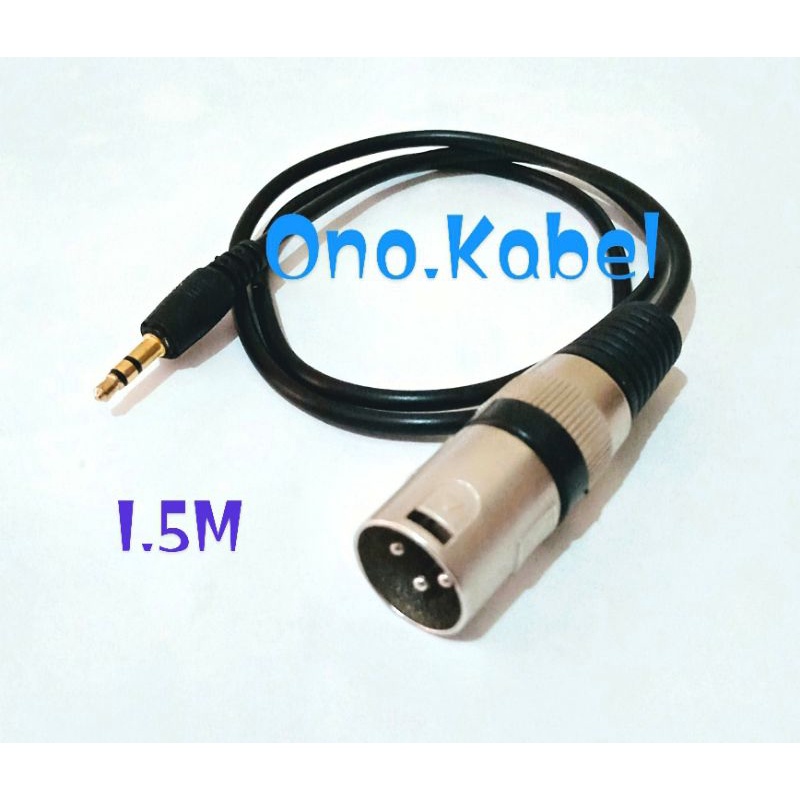 Jual Kabel Xlr pin 3 Male To Mini Trs Aux 3.5mm Stereo Gold 1.5 meter ...