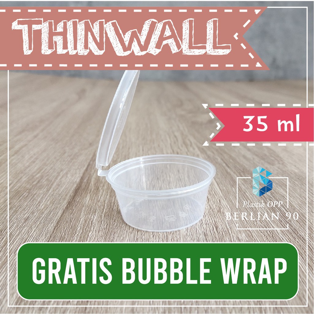 Jual Thinwall Cup Pudding 35 ml ISI 50 PCS / Thinwall Cup Bumbu Sambal ...