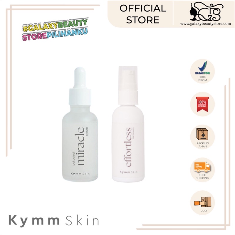 Jual KYMM SKIN BUNDLING EFFORTLESS SUNSCREEN & MIRACLE BAKUCHIOL SERUM ...