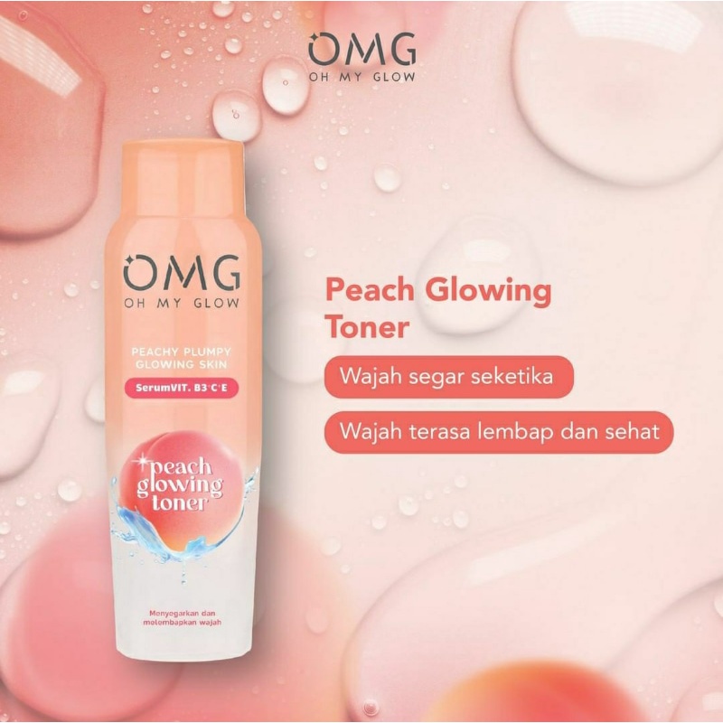 Jual OMG Oh My Glow Peach Glowing Toner 100 ml | Shopee Indonesia