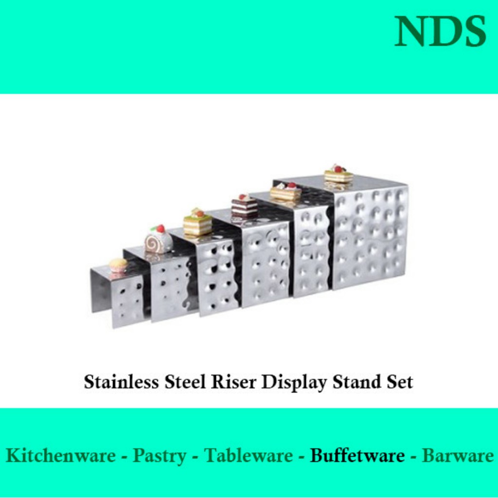 Jual RISER DISPLAY STAND Set of 6 pcs STAINLESS STEEL / FOOD DISPLAY ...