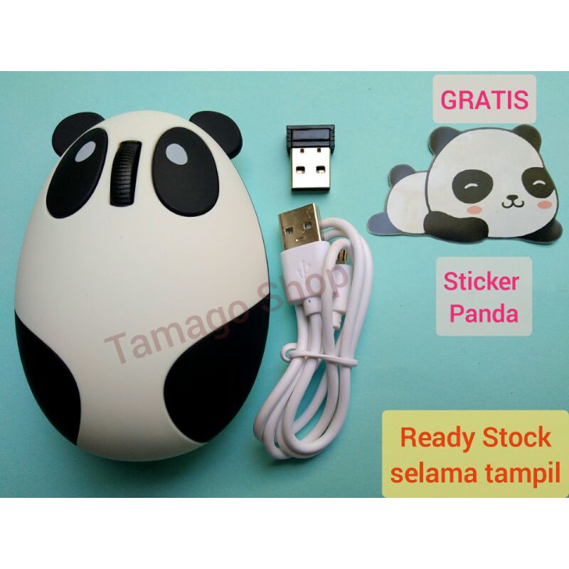 Jual Mouse Panda Wireless Rechargeable USB Karakter Lucu Unik Aksesoris ...