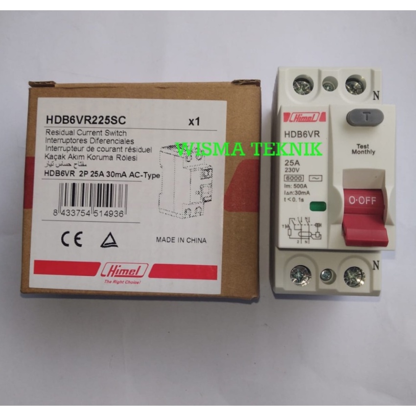 Jual ELCB / RCCB Himel 2P 25A 30mA HDB6VR225SC | Shopee Indonesia