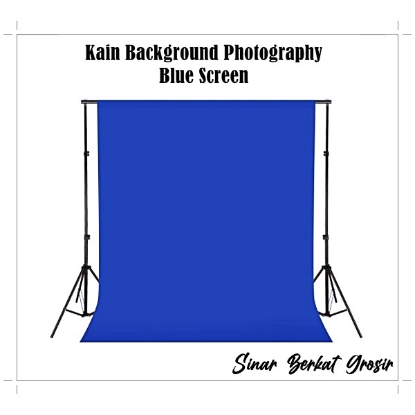 Jual Kain Background Foto Video Blue Screen / Kain Backdrop Biru Tebal ...