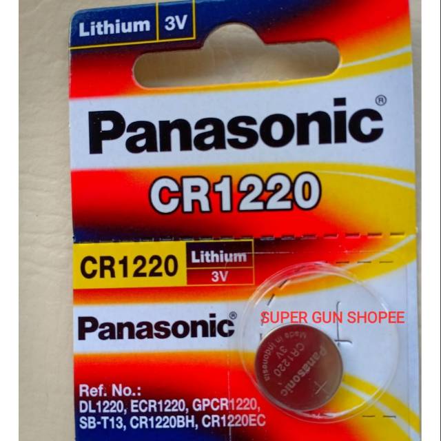 Jual Battery Batre Batrei Baterai Baterei Kancing Button Cell PANASONIC CR1220 (HARGA TERTERA ...