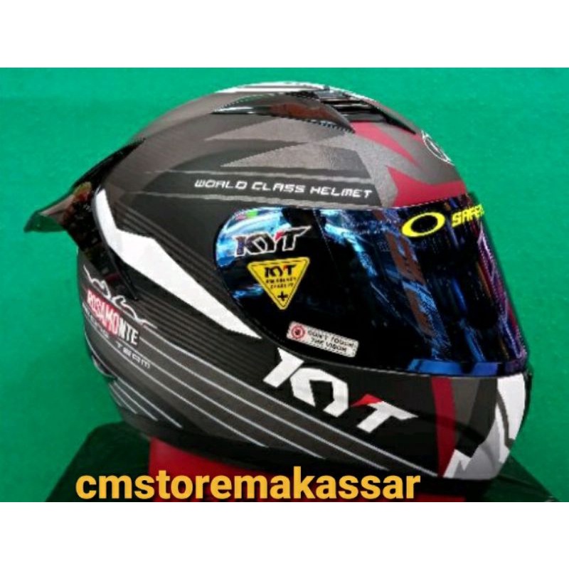 Jual Helm KYT R10 Motif Full Face Paket Ganteng R10 Modif Spoiler dan ...