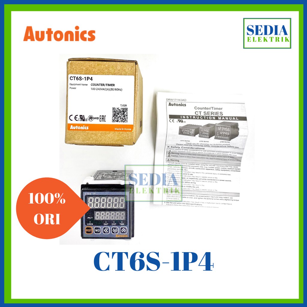 Jual COUNTER TIMER AUTONICS CT6S-1P4 CT6S 1P4 100-240VAC | Shopee Indonesia