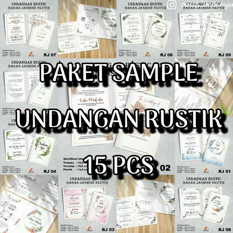 Jual SAMPLE UNDANGAN RUSTIK JASMINE GLITTER | Shopee Indonesia