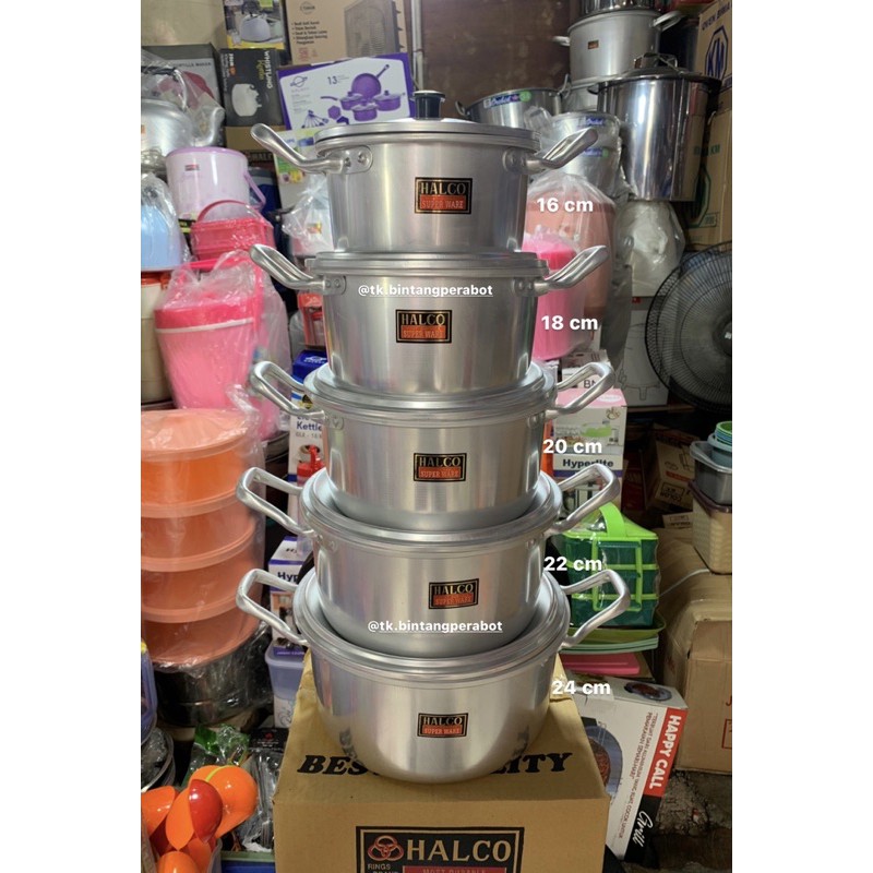 Jual HALCO-Panci Set Halco Uk 16-18-20-22-24 cm / Panci Halco Aluminium ...