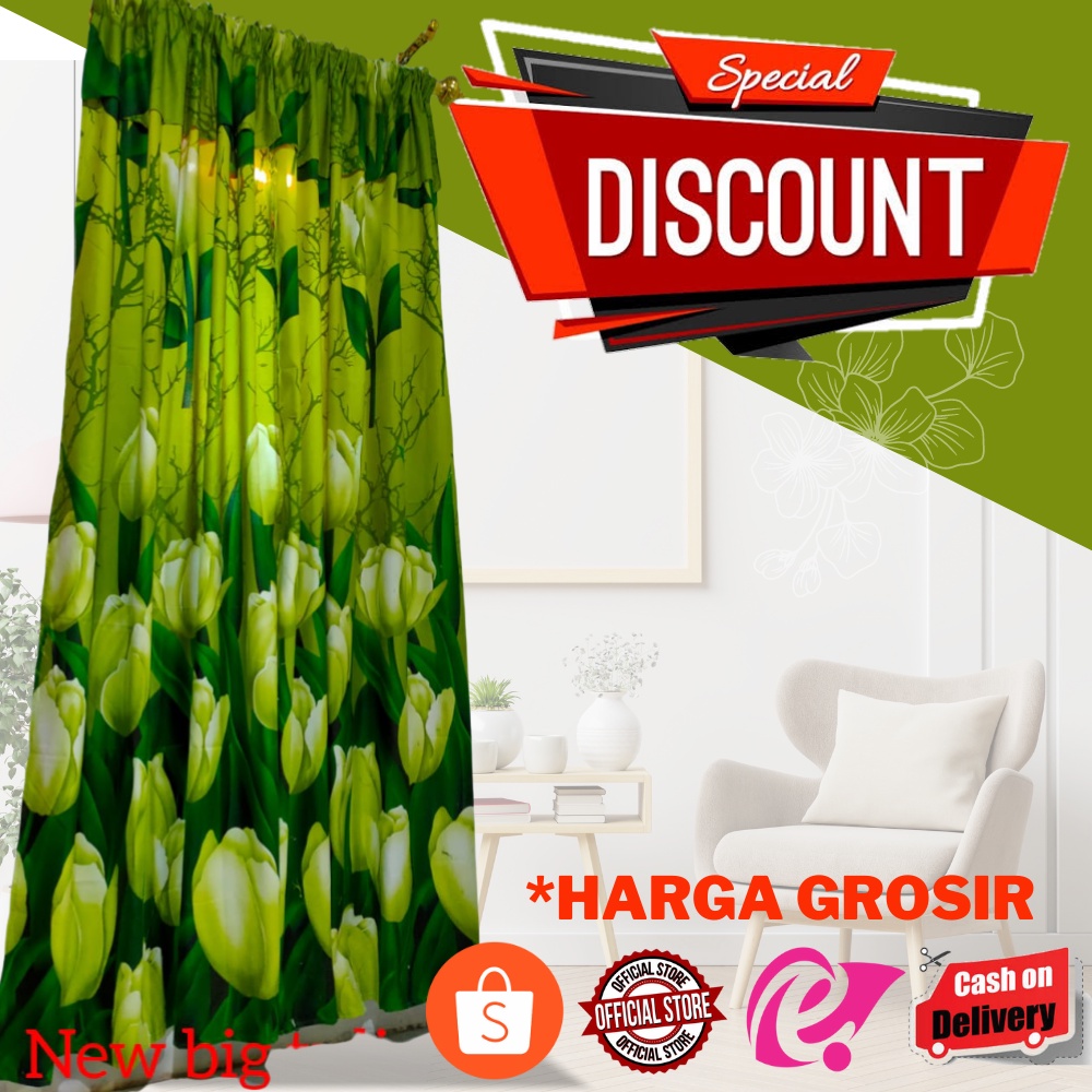 Jual Tirai Kain Korden Jendela Rumah Bahan Tebal dan Lembut Murah UK 1 ...