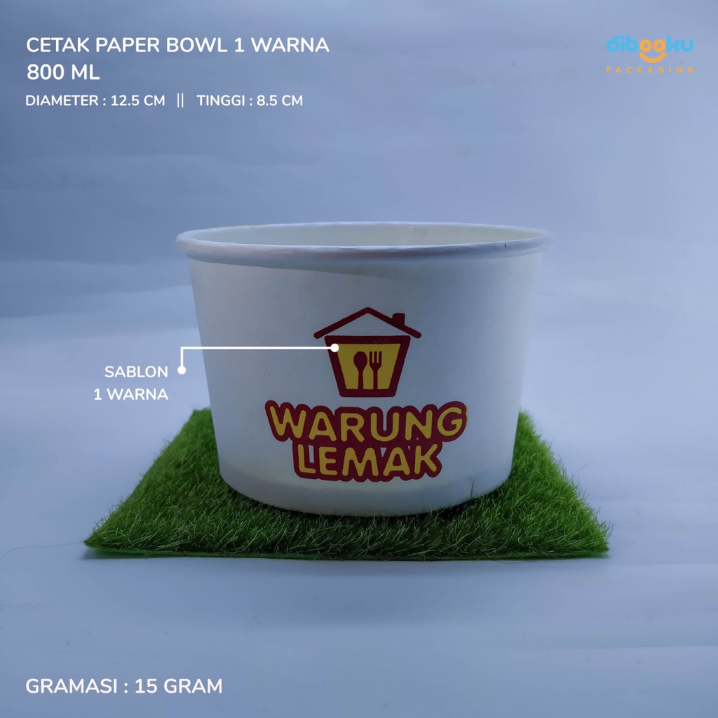 Jual Cetak / Sablon Paper Bowl 1 Warna 360ml 500ml 650ml 800ml | Shopee ...