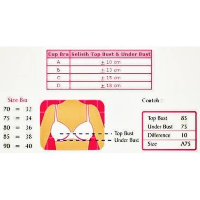 Jual Bra Size Charts | Shopee Indonesia